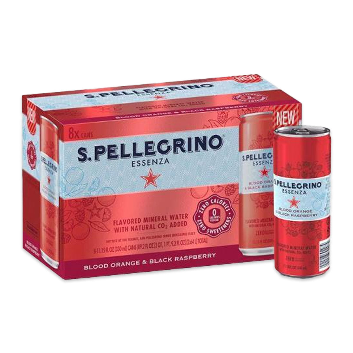 San Pellegrino Essenza Blood Orange and Black Raspberry Can 8 x 330ml – Harris Farm Markets
