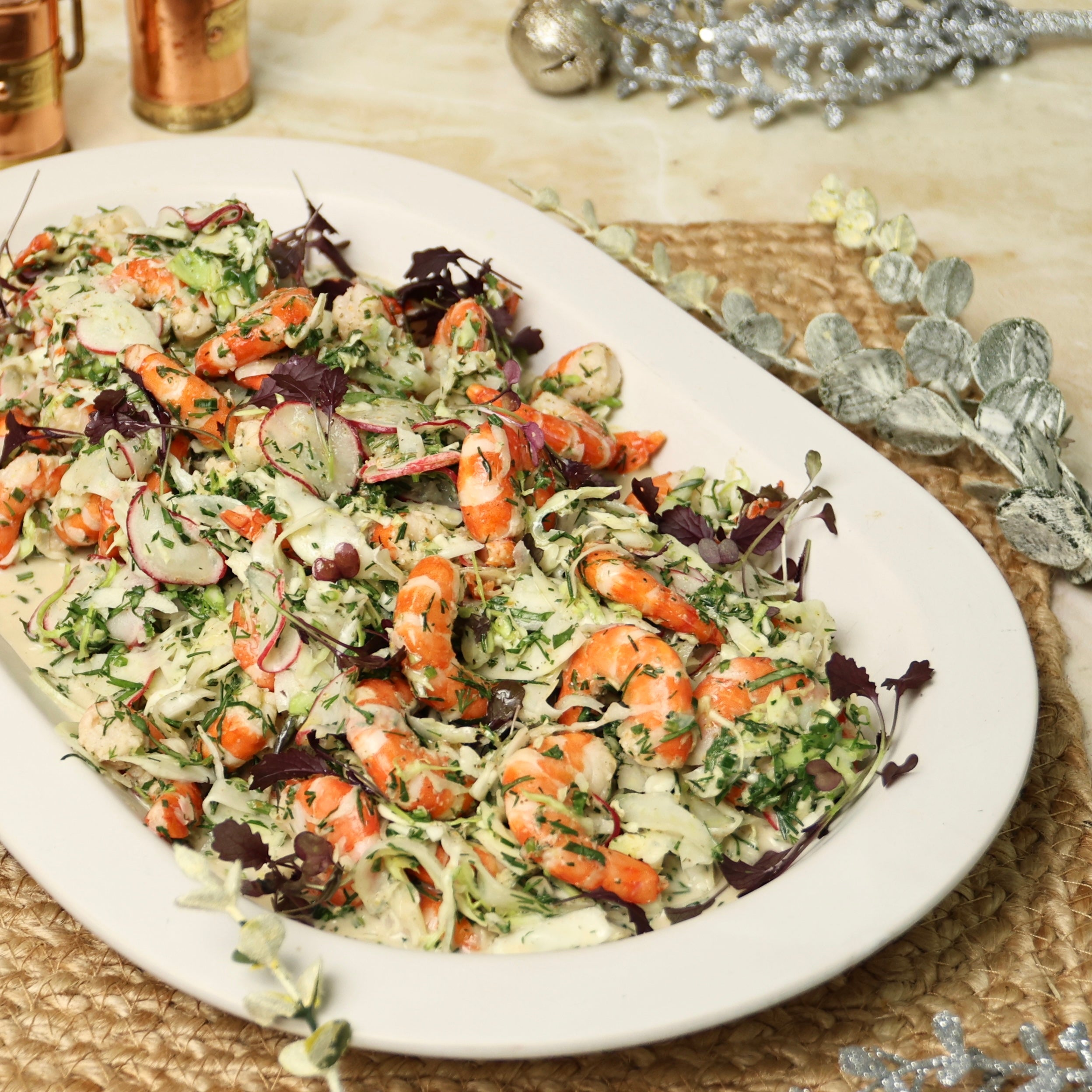 Poached Prawn Salad with Zaatar & Garlic Yoghurt – Harris Farm Markets