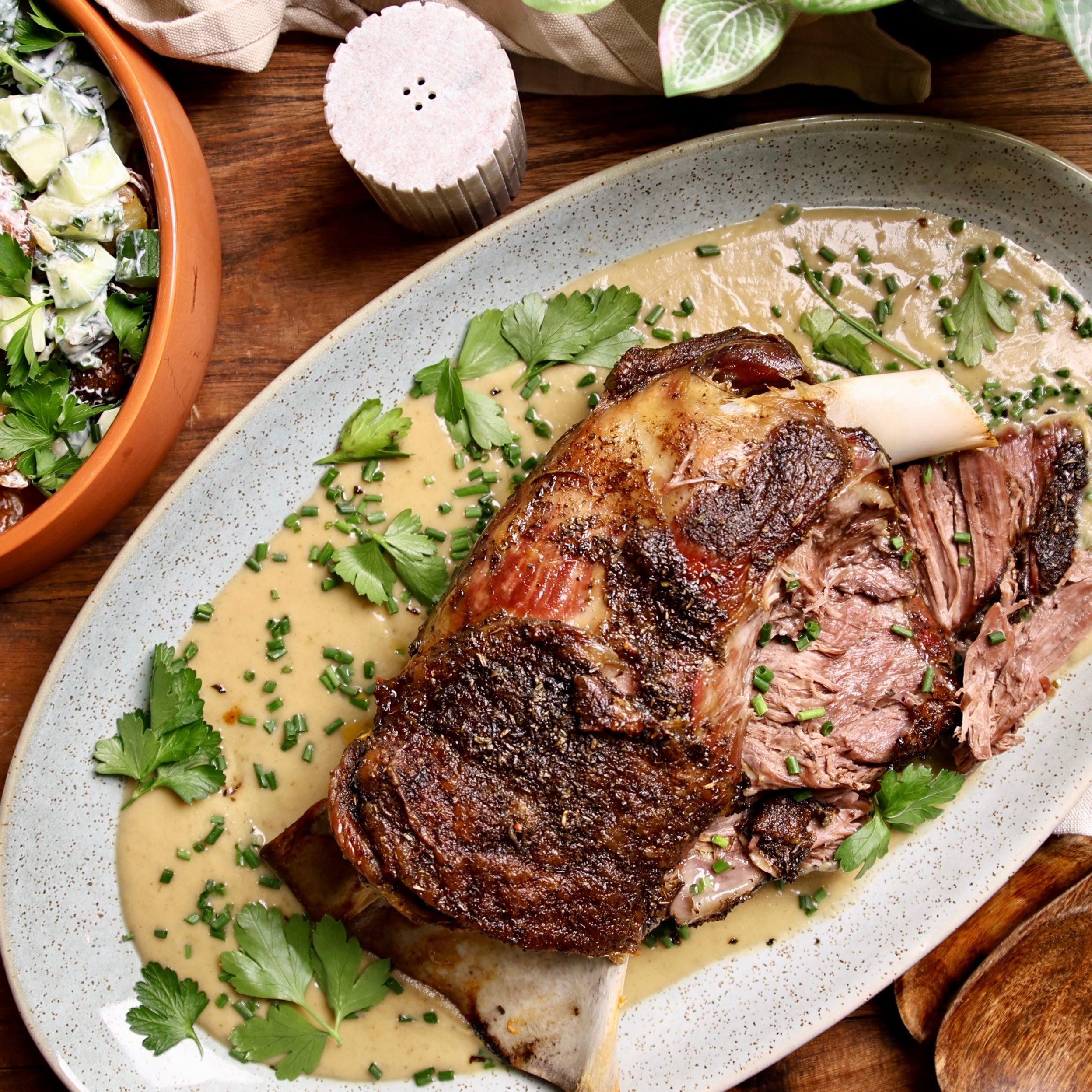 Roasted Lamb Shoulder with Tzatziki Potatoes – Harris Farm Markets