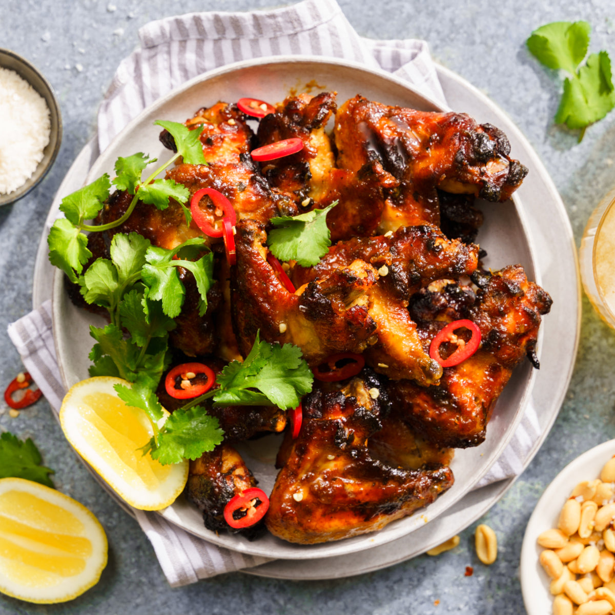 Sticky Marmalade Chicken Wings with Spring Salad | Seasonal Recipes ...