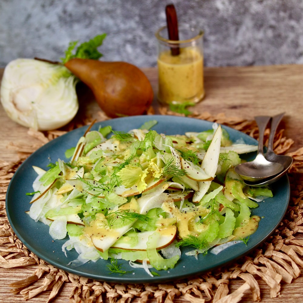 Celery, Fennel & Pear Salad with Honey Mustard Dressing | Seasonal ...
