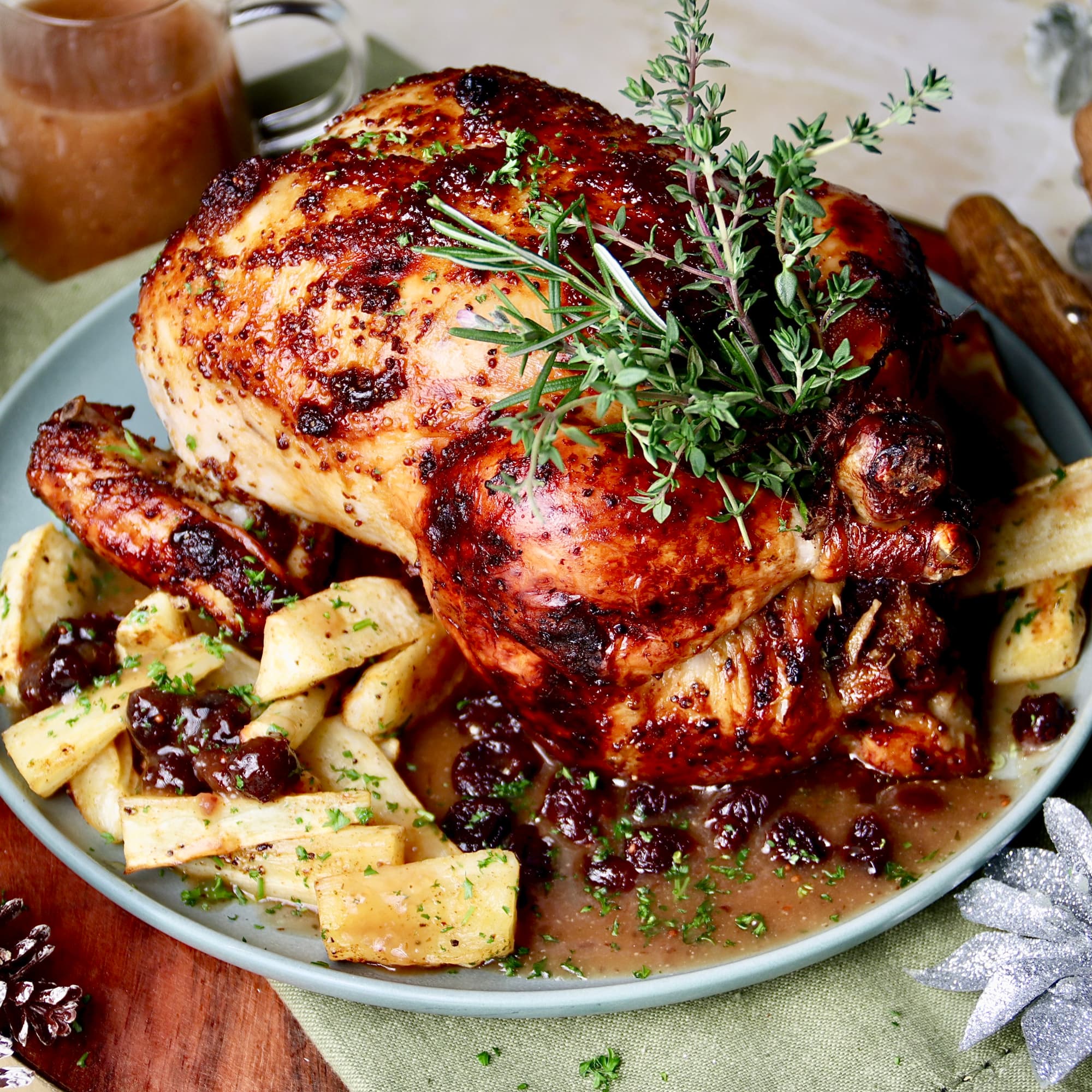 Cranberry & Hazelnut Stuffed Chicken with Roasted Parsnips & Cranberry ...