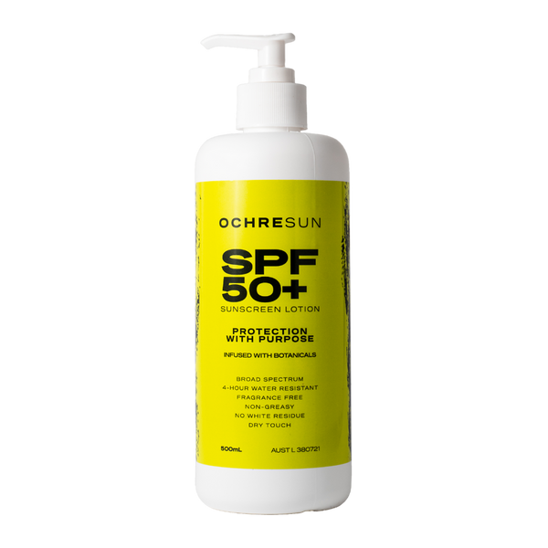 Ochre Sun SPF 50+ Sunscreen Pump 500mL | Harris Farm Markets