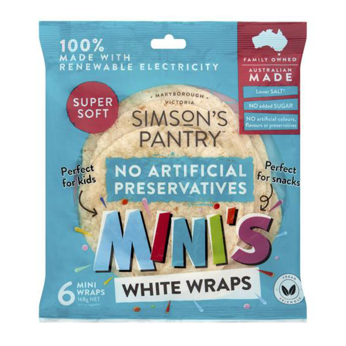 Simson's Pantry Preservative Free White Mini Wraps x6 168g – Harris ...