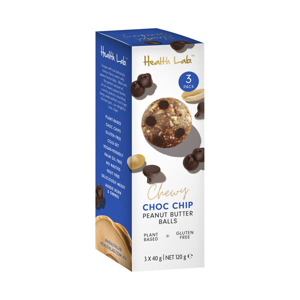 Healthy Lab Chewy Choc Chip Balls 3x40g | Harris Farm Markets