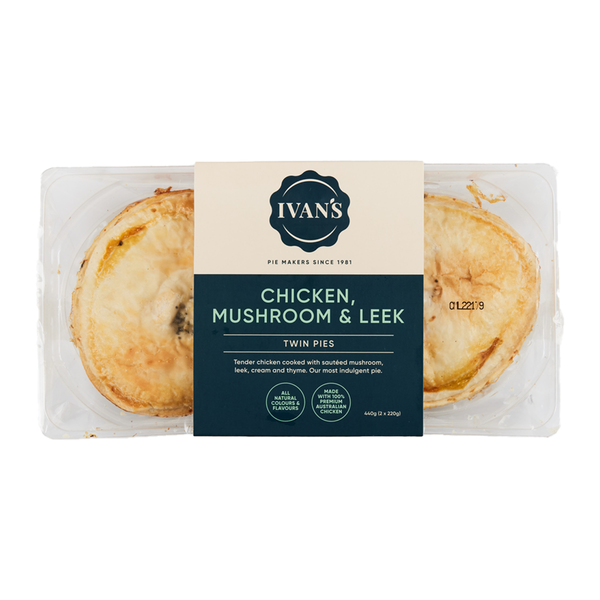 Ivan's Pies Chicken Mushroom and Leek x2 440g | Harris Farm Markets