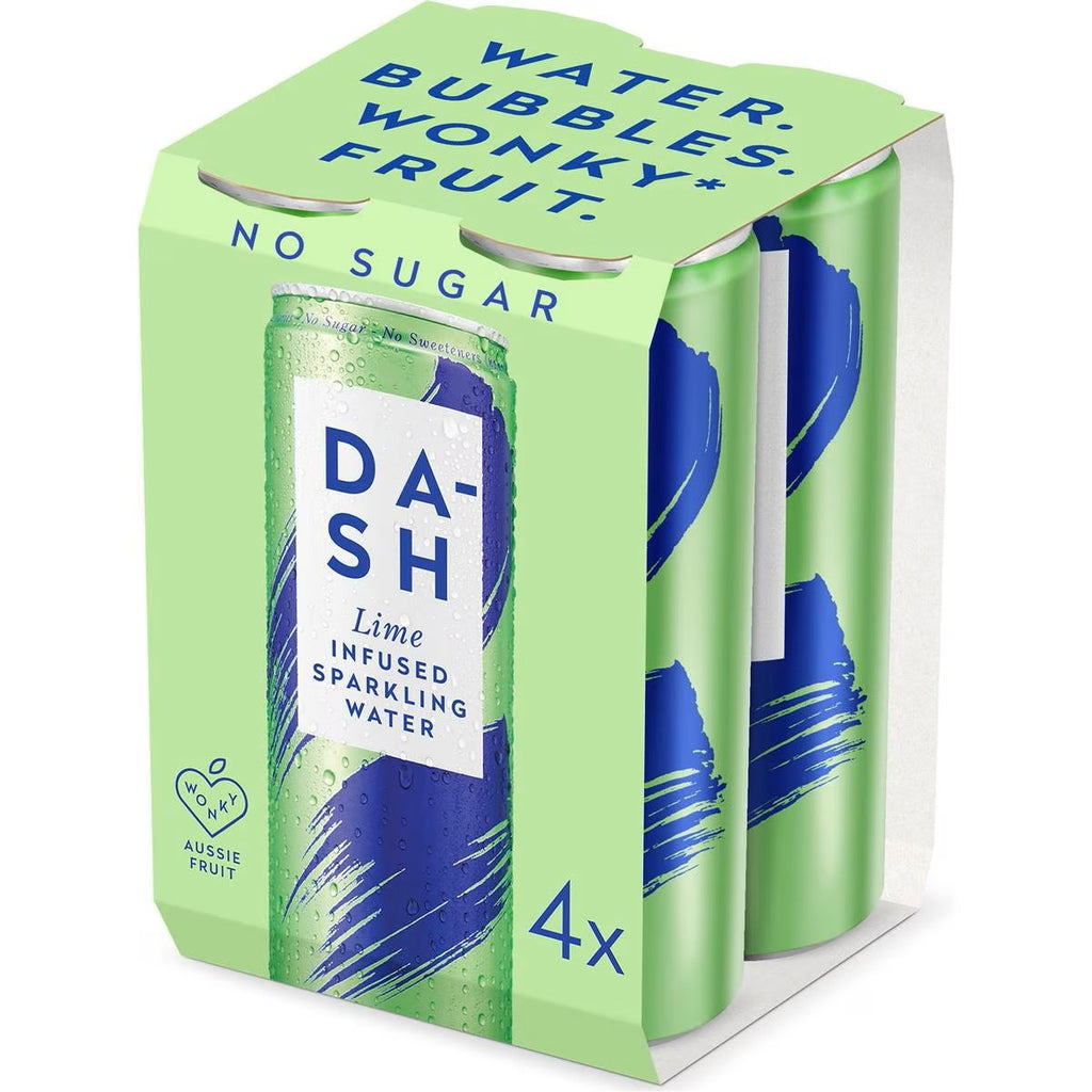 Dash Water Sparkling Water Lime Infused 4x300ml | Harris Farm Markets