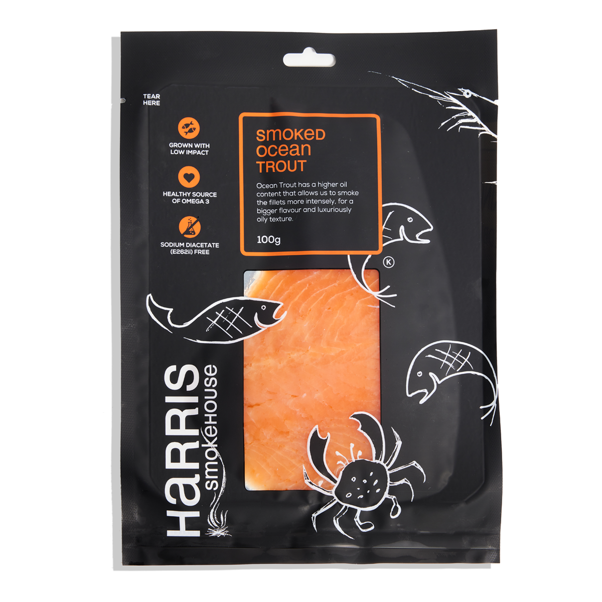 Harris Smokehouse Smoked Ocean Trout 100g – Harris Farm Markets
