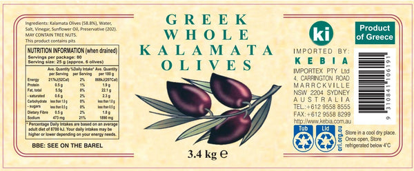 Kebia Kalamata Olives 3.4kg | Harris Farm Markets