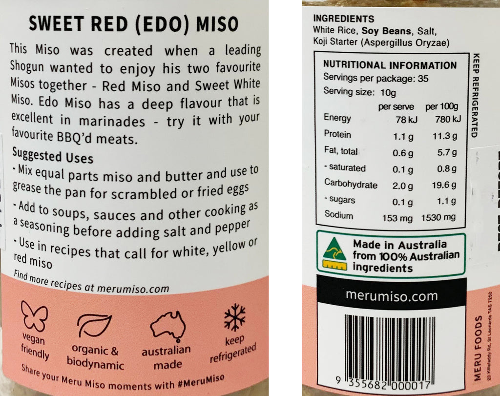 Buy Meru Miso - Fresh Miso - Sweet Red Miso - EDO from Harris Farm ...