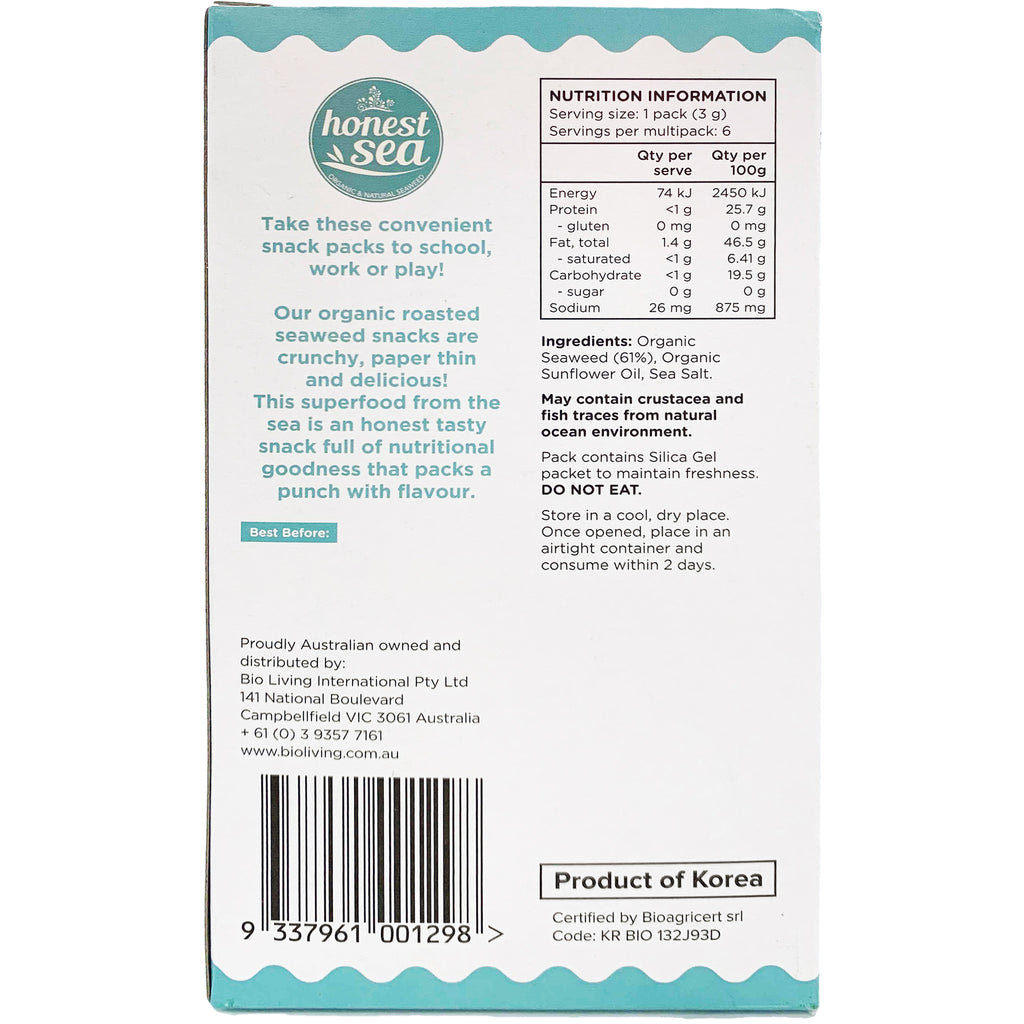 Buy Honest Sea Organic Roasted Seaweed Snack Sea Salt from Harris Farm ...