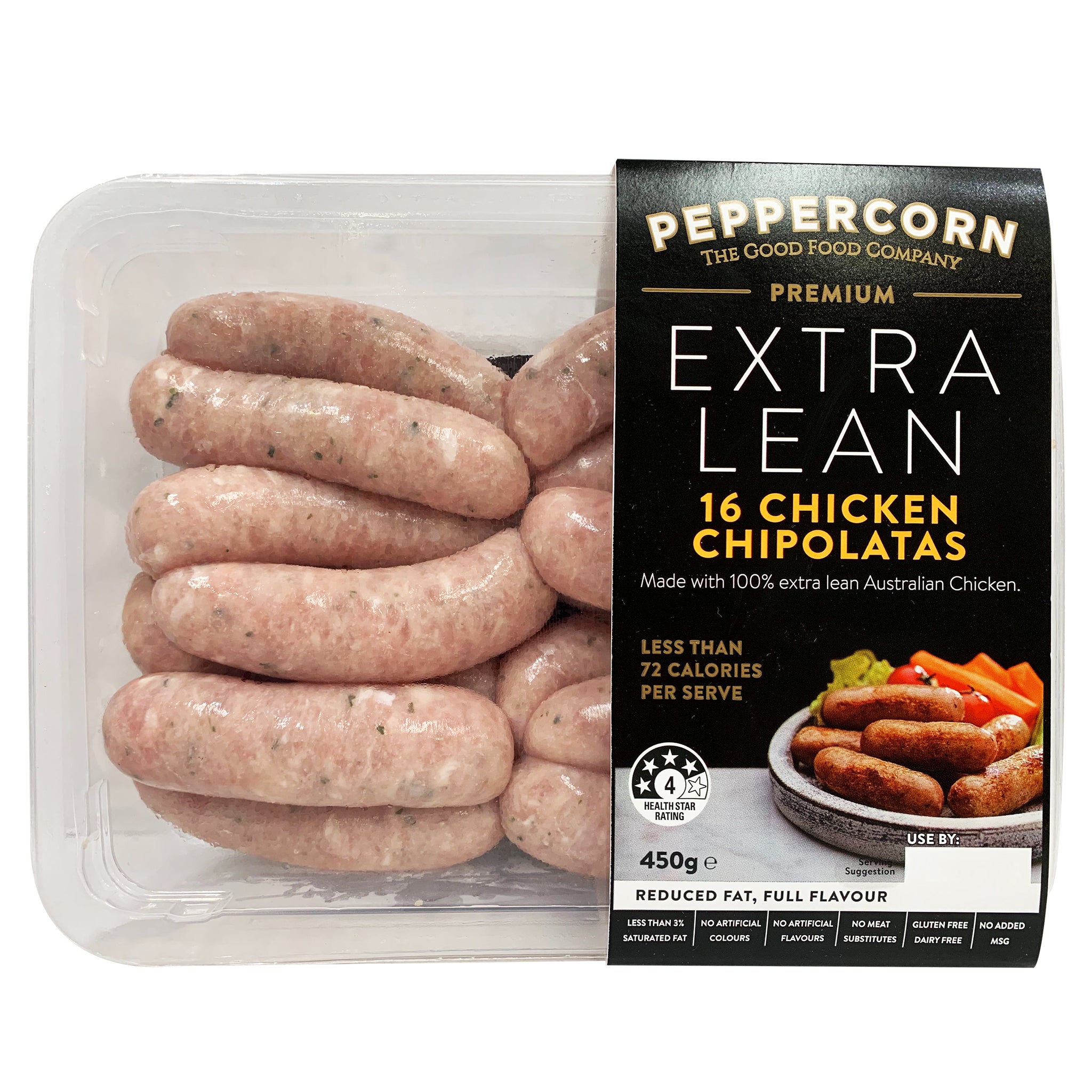 Peppercorn Extra Lean Chicken Chipolatas (16 sausages, 450g) – Harris ...