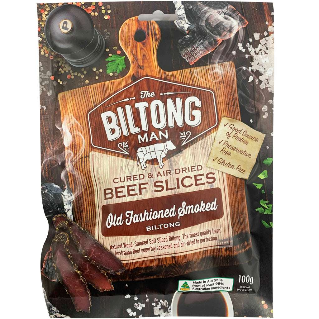 The Biltong Man Old Fashioned Smoked Biltong 100g | Harris Farm Markets