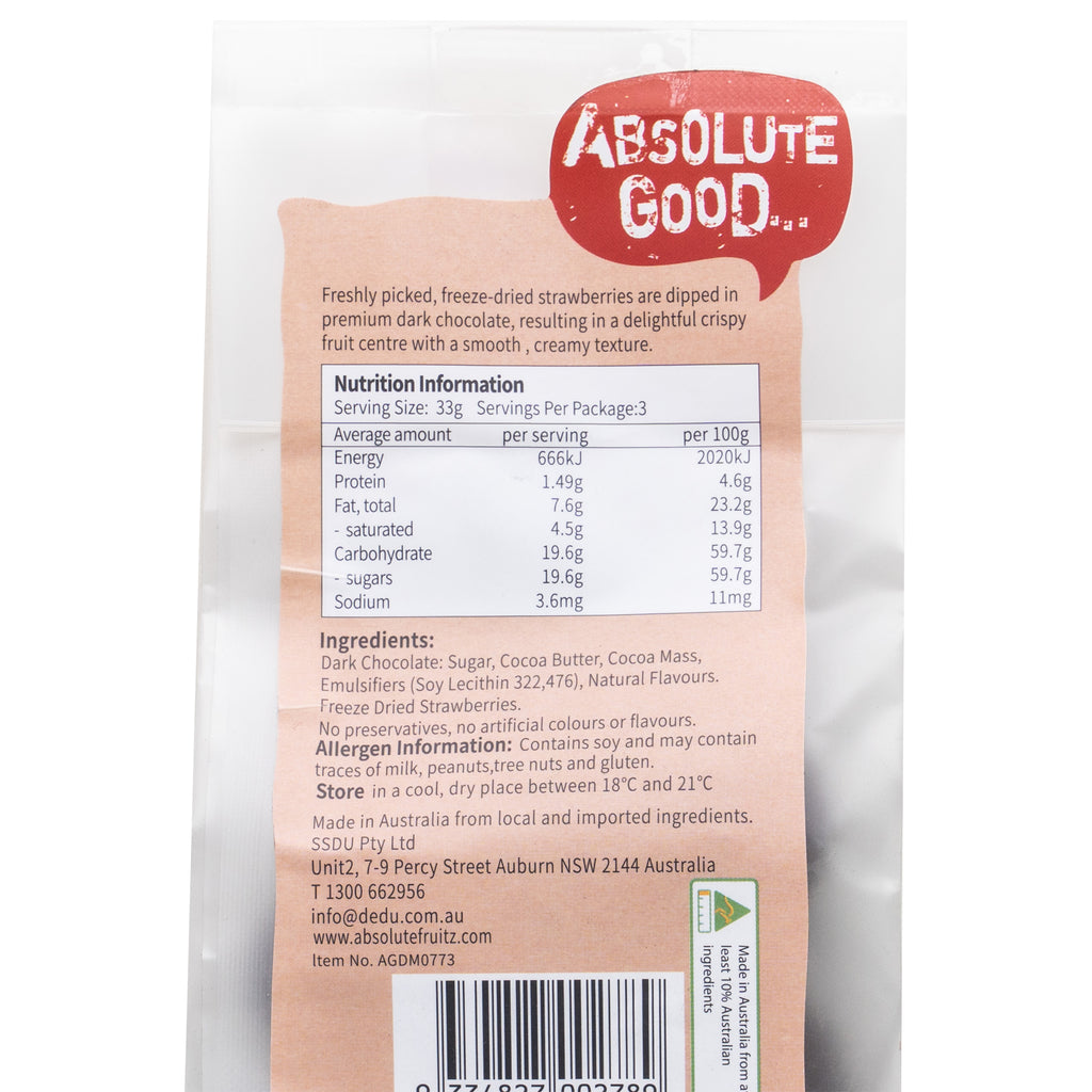 Absolute Good Dark Chocolate Coated Strawberries | Harris Farm Markets