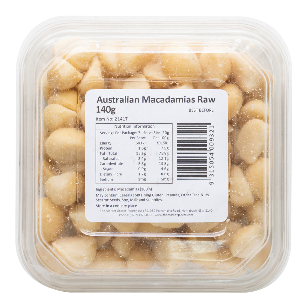 The Market Grocer Macadamia Raw 140g | Harris Farm Markets