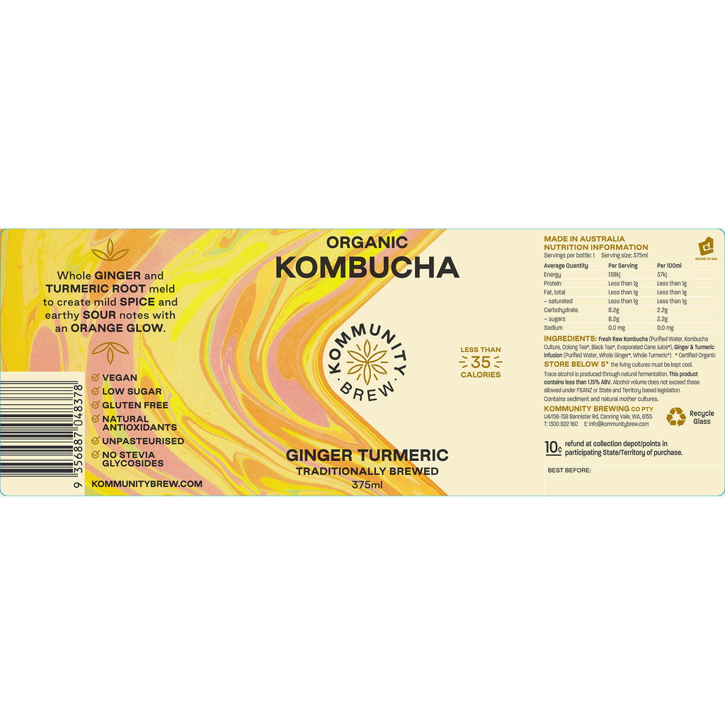 Buy Kommunity Brew Organic Kombucha Ginger and Turmeric from Harris ...