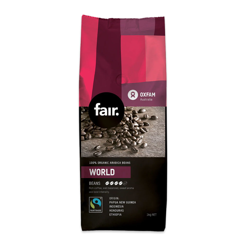Oxfam Organic World Blend Coffee Beans 1kg | Harris Farm Markets