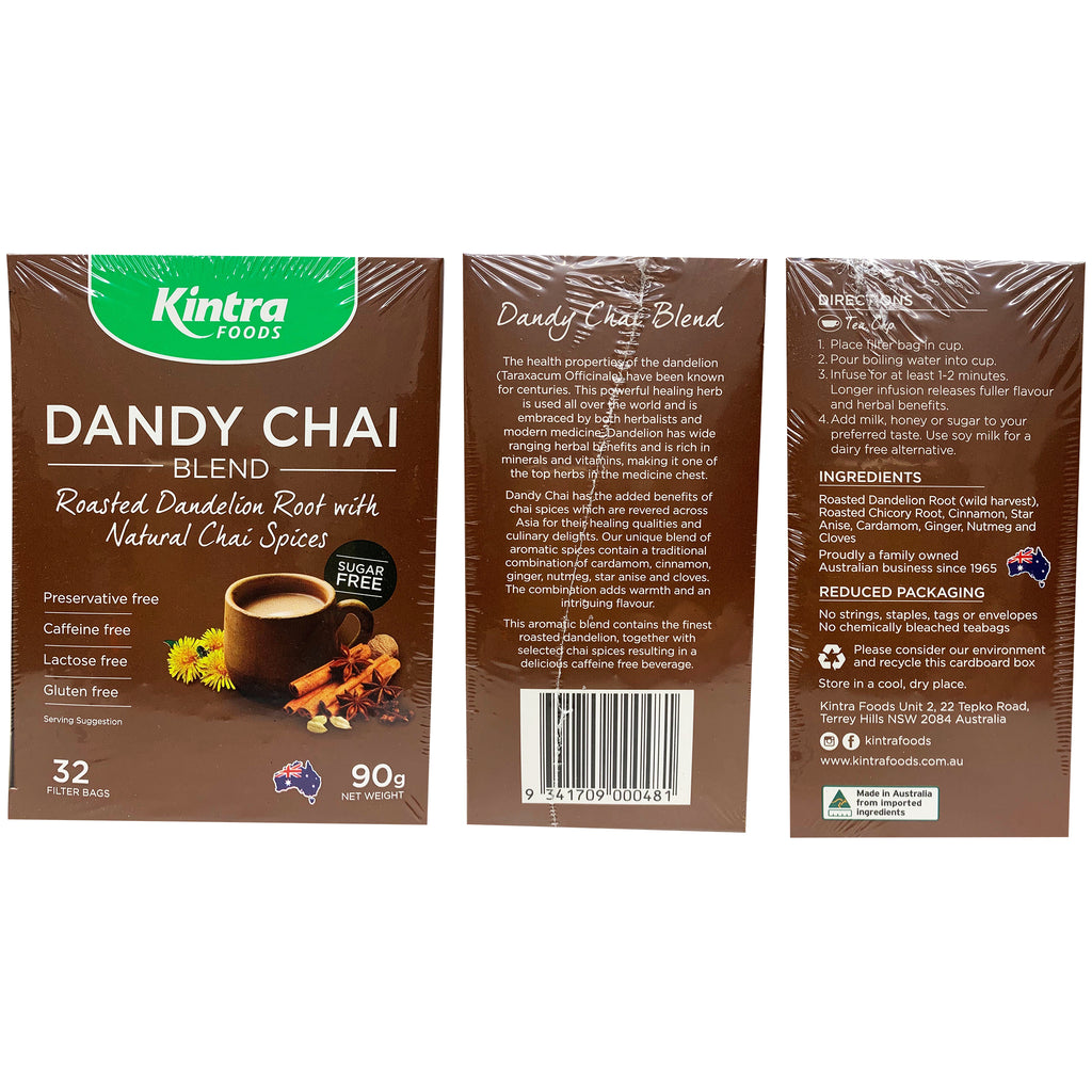 Kintra Foods Dandy Chai Blend Sachets x32 90g | Harris Farm Markets