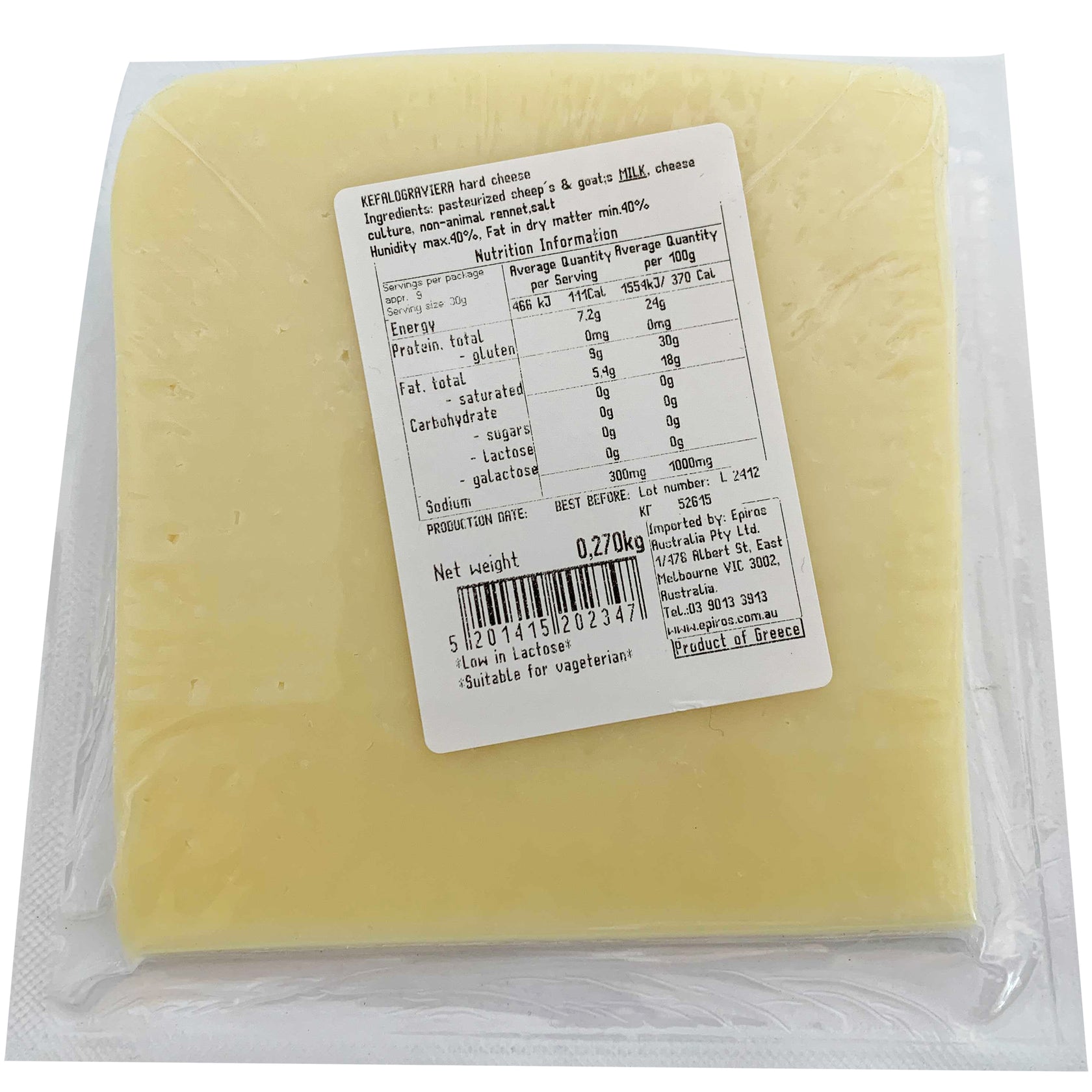 Epiros Greek Kefalograviera Cheese 230g - Harris Farm – Harris Farm Markets