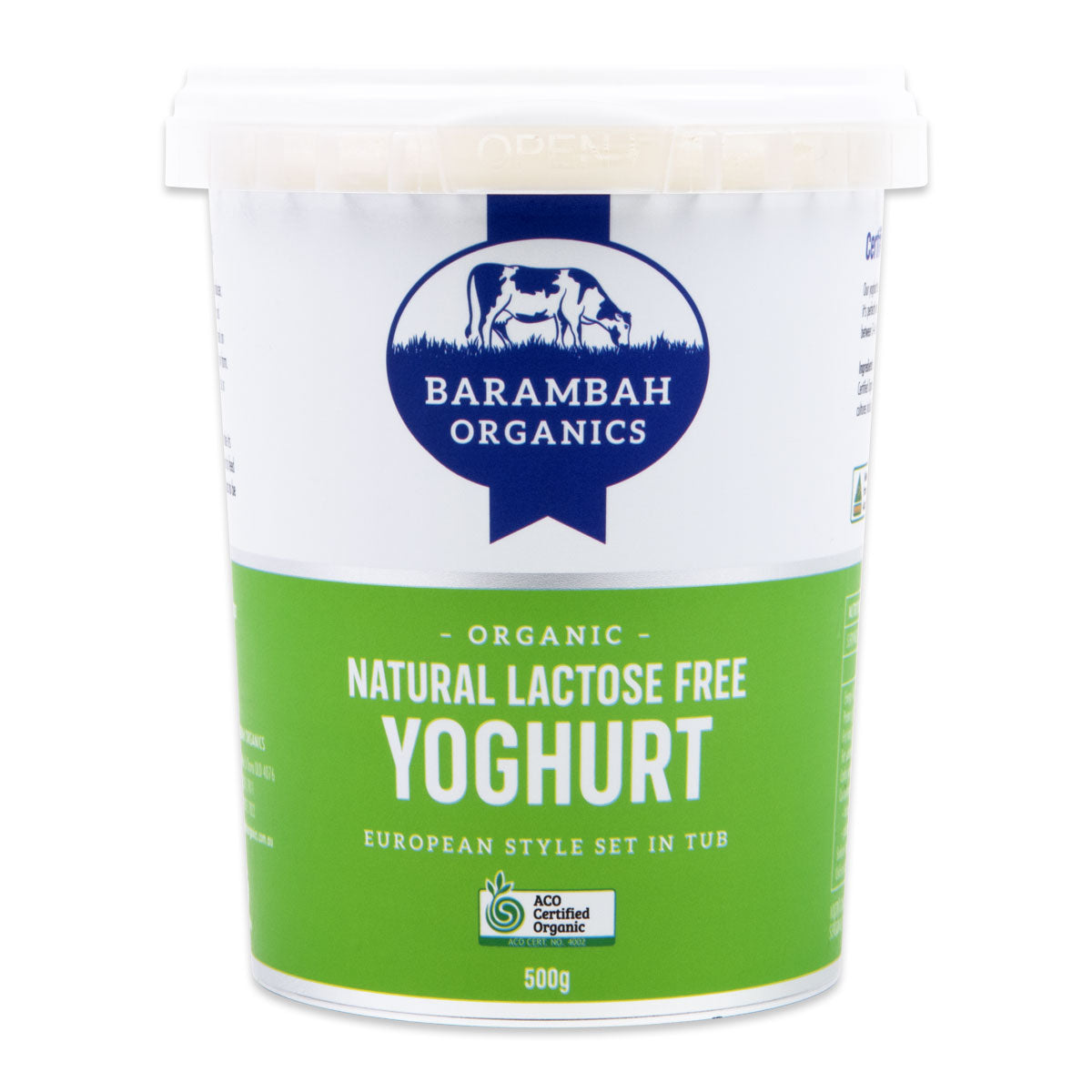Buy Barambah Organics - Yoghurt Natural Lactose Free (500g) – Harris ...