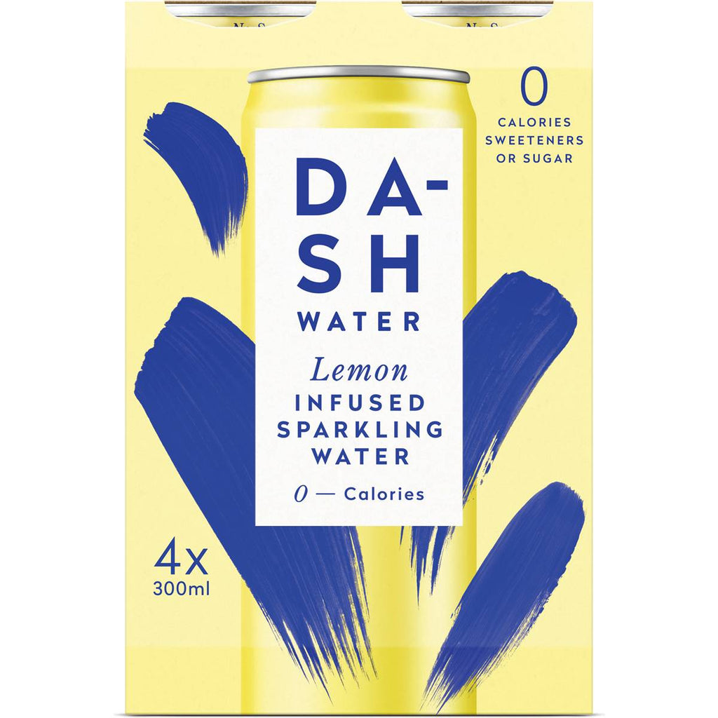 Dash Water Sparkling Water Lemon Infused 4x300ml | Harris Farm Markets