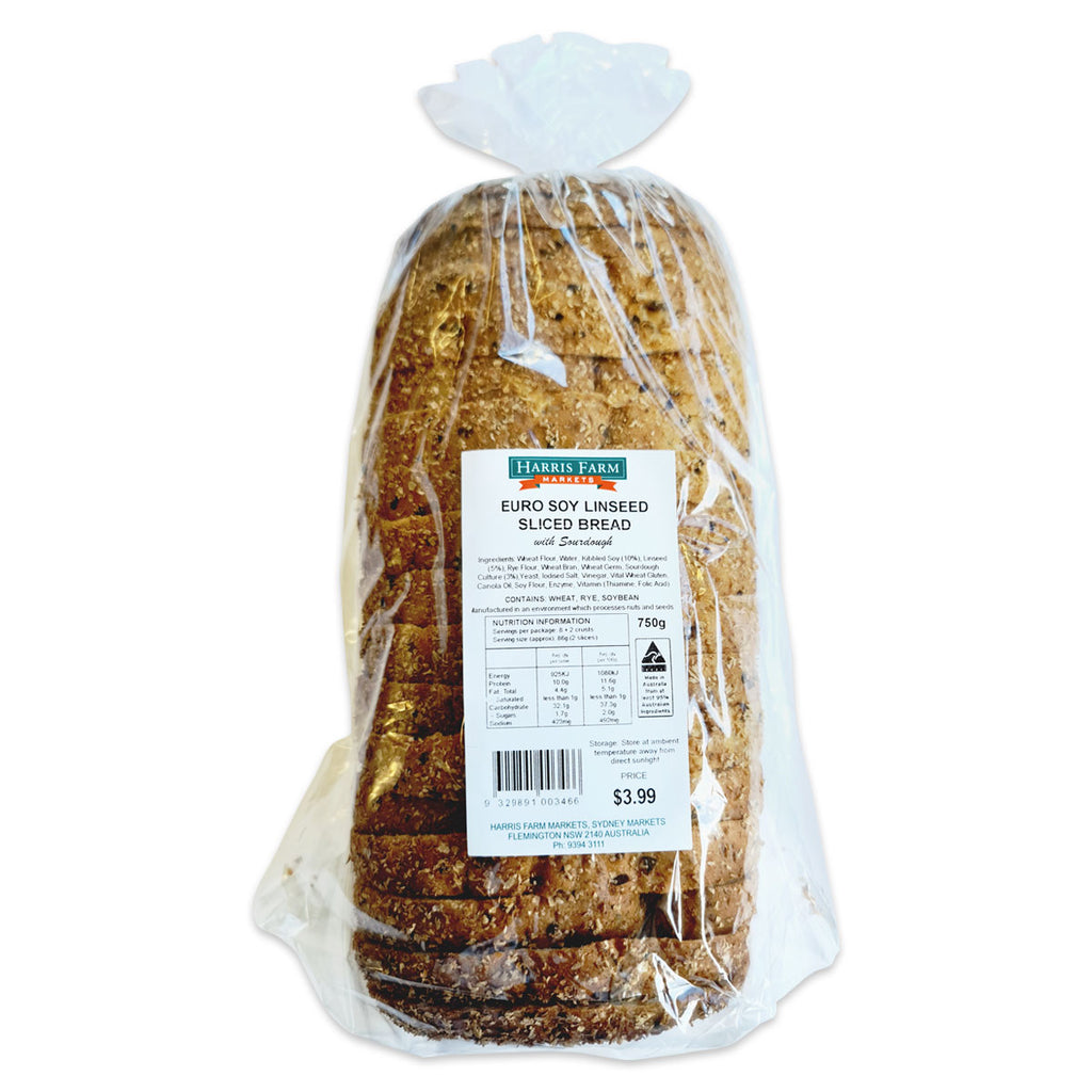 Harris Farm Sliced Bread Euro Soy Linseed 750g Harris Farm Markets